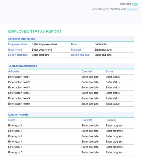 2 2 Powerful Employee Status Report Templates Free Download