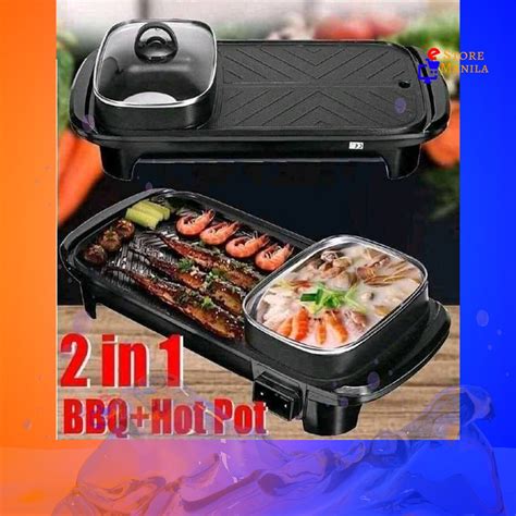 Electric Grill Hotpot Multi Function Smokeless Non Stick Coating