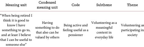 An Example Of Open Coding From The Analysis Download Table