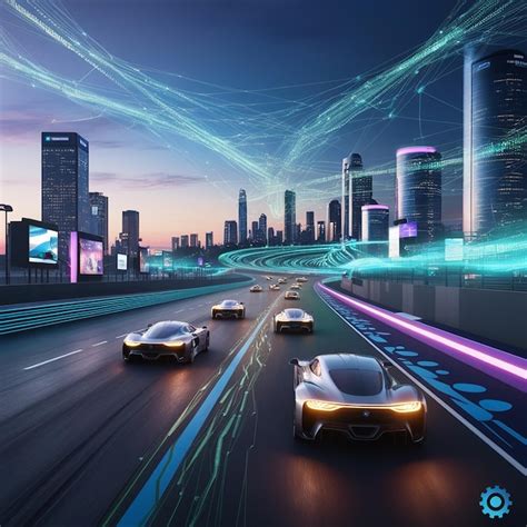 Speedway And Wireless Communication Network Internet Of Things Smart Transportation Premium Ai