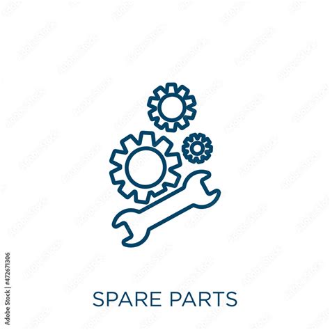 Spare Parts Icon Thin Linear Spare Parts Outline Icon Isolated On