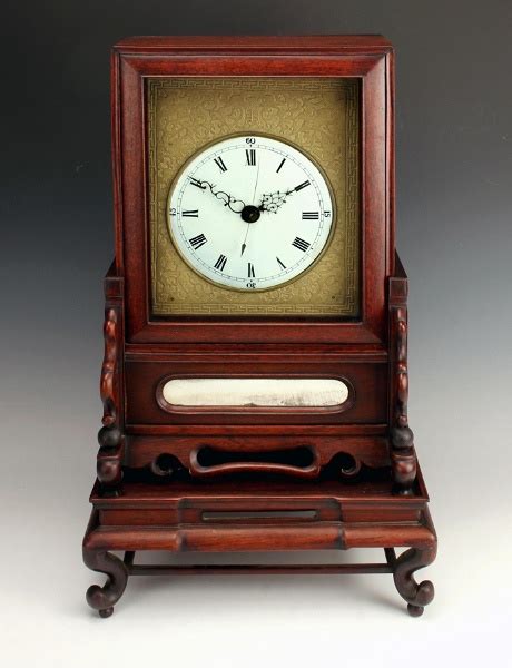 Chinese Bracket Clock On Stand