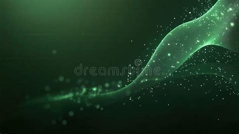 Ai Generated Abstract Futuristic Green Data Technology Illustration Flowing Smoothly Stock