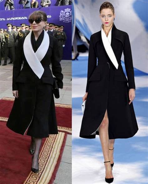 ეკატერინე ხვედელიძე Christian Dior ის პალტოში Marao