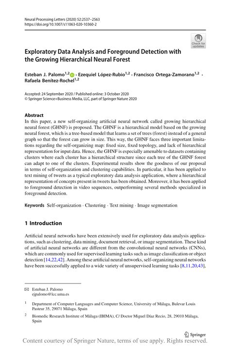 Exploratory Data Analysis And Foreground Detection With The Growing