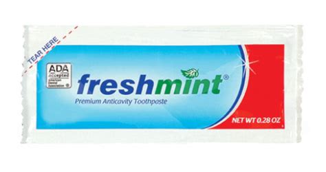 Freshmint Single Use Toothpaste Packet Ada Approved American Detention