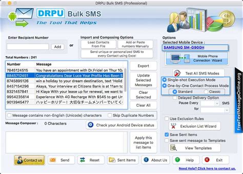 Mac Text Message Software Professional Send SMS GSM Android Mobile