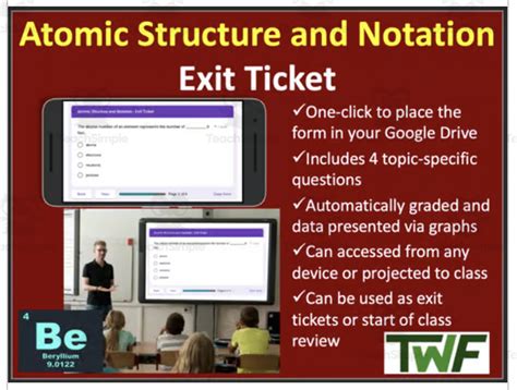 Atomic Structure And Notation Digital Exit Ticket And Review Activity