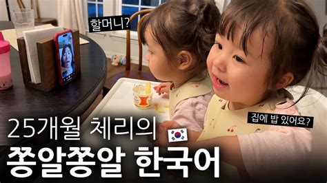 한국에 계신 할머니와 한국어로 쫑알쫑알 통화하는 25개월 체리 Youtube