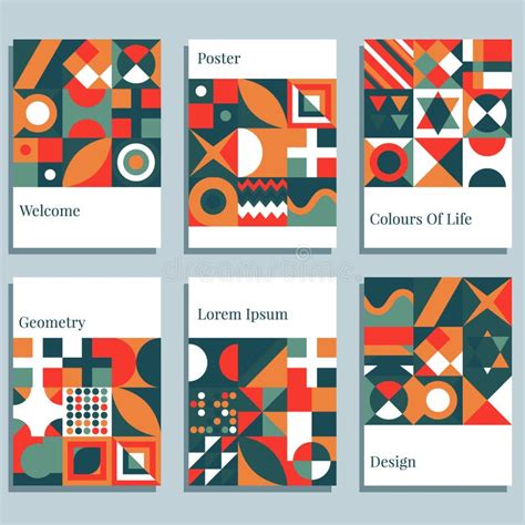 Modern Abstract Covers Set Minimal Covers Design Colorful Geometric Background Stock Vector