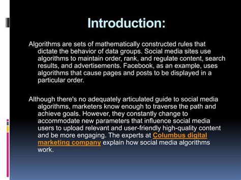 How Do Social Media Algorithms Work Ppt