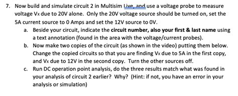 Solved 7 Now Build And Simulate Circuit 2 In Multisim Live