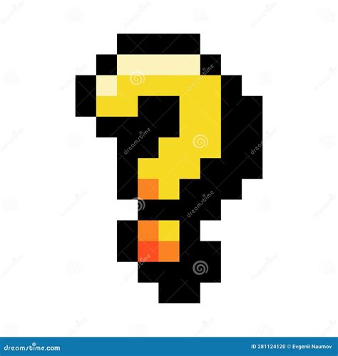 pixel 8 bit question or interrogation mark vector illustration stock