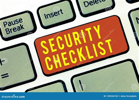 Handwriting Text Security Checklist Concept Meaning Protection Of Data And System Guide On