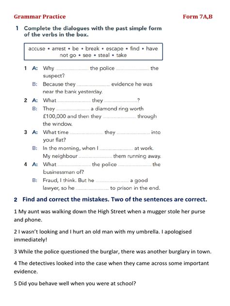 grammar practice form 7a pdf