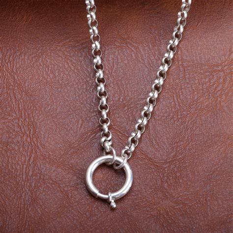 Sterling Silver Rolo Chain：4mm Necklace Pendant Clasp Etsy