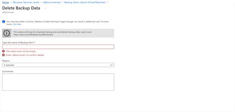 Delete A Microsoft Azure Recovery Services Vault Azure Backup Microsoft Learn