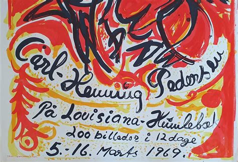 Original Vintage Carl Henning Pedersen At Louisiana Poster 1969 For