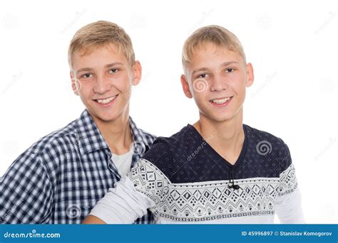Twin Brothers Draw Pictures Royalty Free Stock Image Cartoondealer