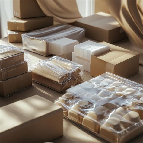 A Detailed View Of Packaging Materials And Protective Wrapping Used For Shipping Fragile Items