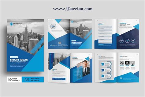 فایل آماده بروشور لایه باز طرح کاتالوگ حرفه ای صنعتی دو صفحه ای تولیدی و کارخانه آموزشگاه