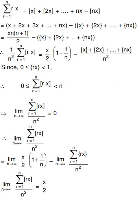 evaluate lim n→∞ [x] [2x] [3x] [nx] n 2 where [ ] denotes the greatest integer function
