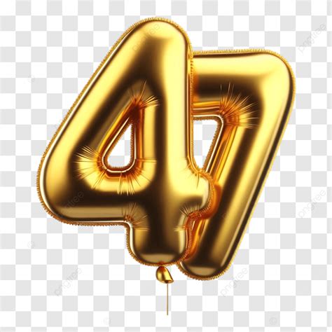 Golden Balloon Number 47 Golden Balloon Number 47 Gold Celebration