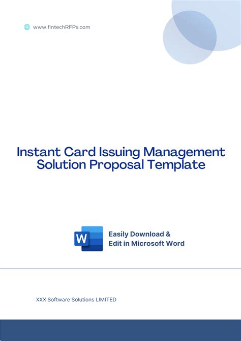 Instant Card Issuing Management Solution Proposal Template Banking And Fintech Rfp Templates
