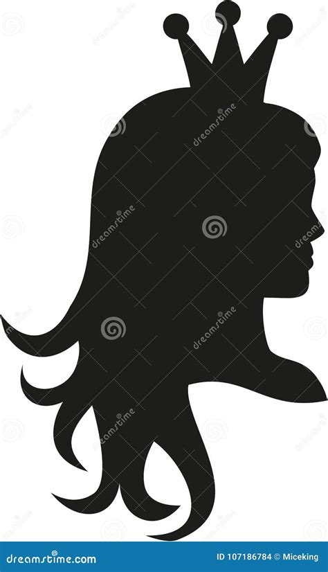 Princess Head With Crown Silhouette Vector Illustration CartoonDealer Com