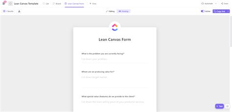 Top 10 Lean Canvas Templates For Focused Business Planning Clickup