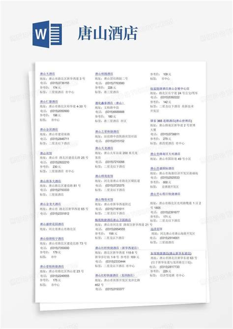 唐山酒店word模板下载编号qjzwaadn熊猫办公