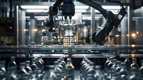 Dynamic Water Bottling Production Line With Efficient Robotic Filling And Capping Premium AI