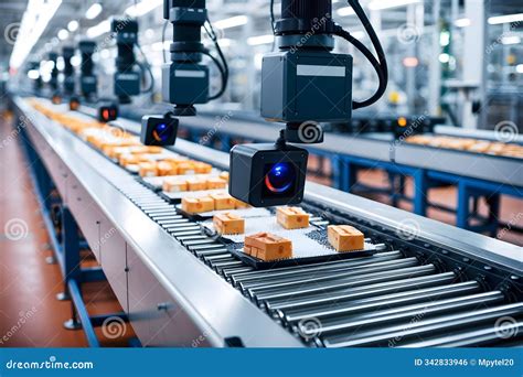 Automated Production Line With Robotic Inspection Stock Illustration Illustration Of Switch