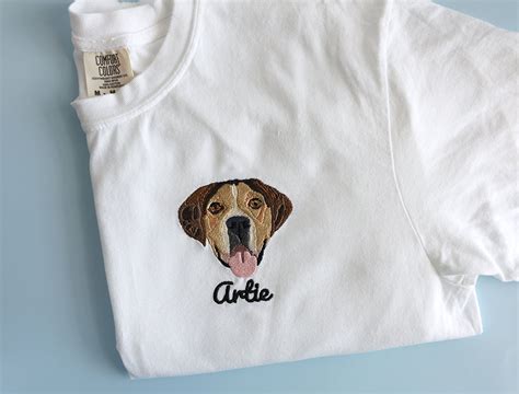 Custom Dog Face T Shirt Embroidered Dog Shirt Personalized Pet Owner