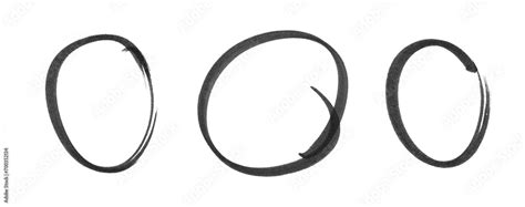 Black Marker Circles Set Of Isolated Hand Drawn Doodle Elements In Png For Highlighting Text