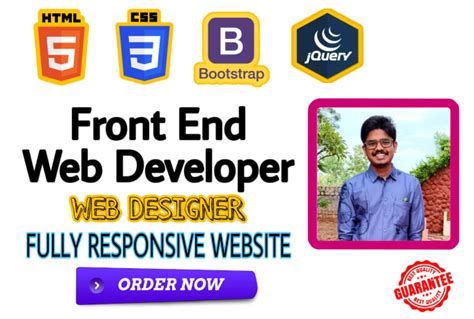 Be Your Front End Web Developer Using Html Css Bootstrap Js By Kishore