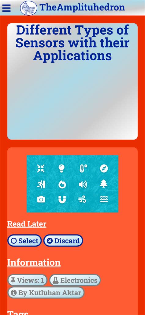 In Electronics Sensors Are Components That Take Inputs From Events Occurring In The