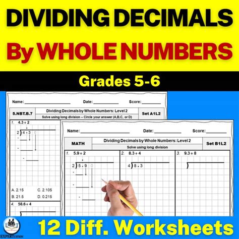 Dividing Decimals By Whole Numbers Worksheets Standard Algorithmlong