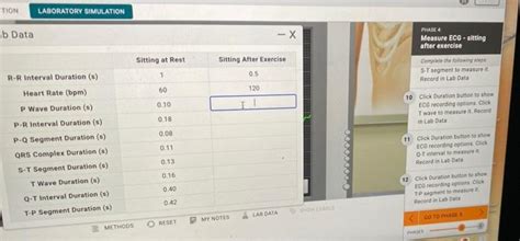 ETION LABORATORY SIMULATION B Data X PHASE Measure Chegg