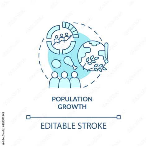 Population Growth Turquoise Concept Icon Overpopulation Risks To Food Security Abstract Idea