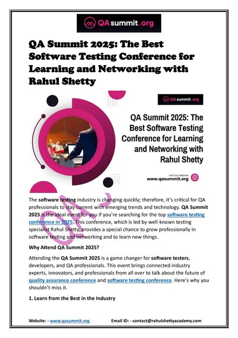 Ppt Qa Summit 2025 The Best Software Testing Conference For Learning