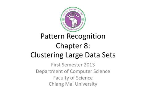 Ppt Pattern Recognition Chapter 8 Clustering Large Data Sets Powerpoint Presentation Id3011486