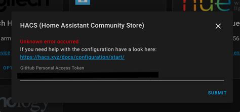 Setup Fails Unknown Error Occurred · Issue 1559 · Hacsintegration · Github