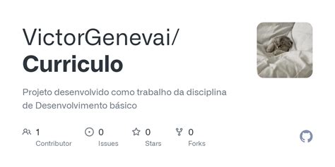 GitHub VictorGenevai Curriculo Projeto Desenvolvido Como Trabalho Da Disciplina De