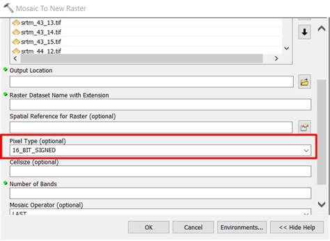 Arcgis Desktop Srtm Mosaic Elevations Geographic Information