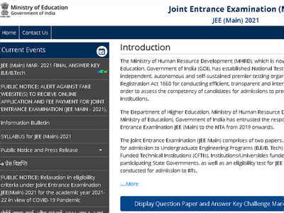 JEE Main Final Answer Key Released Check Here Times Of India