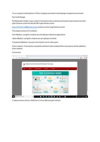 Digitised And Decentralized Block Chain Technology Python Project Docx