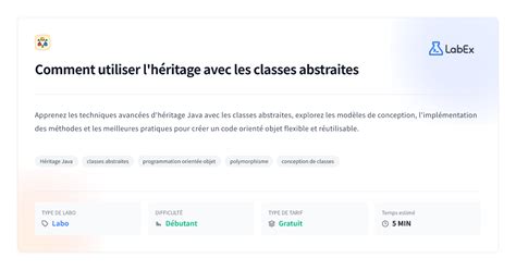 Comment Utiliser Lhéritage Avec Les Classes Abstraites Labex