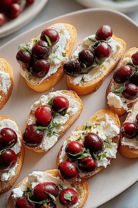 Easy Cherry Goat Cheese Crostini Recipe With Balsamic Glory