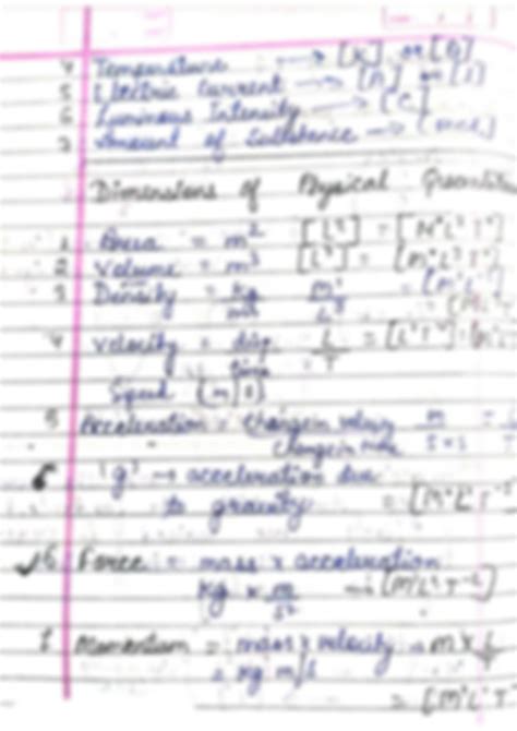SOLUTION Physics Units And Measurements Complete Notes For Class Studypool